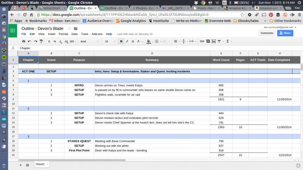 Writing A Novel In Google Docs – Ken-McConnell.com